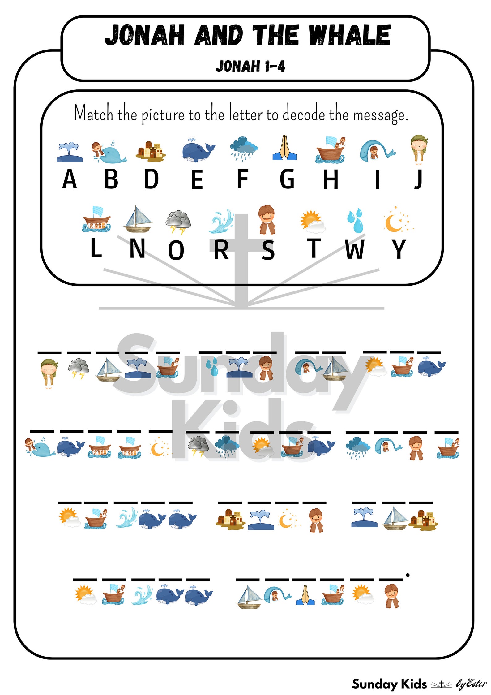 Jonah and the Whale Bible Story I Spy Page ENGLISH Activity Sheet Pack ...