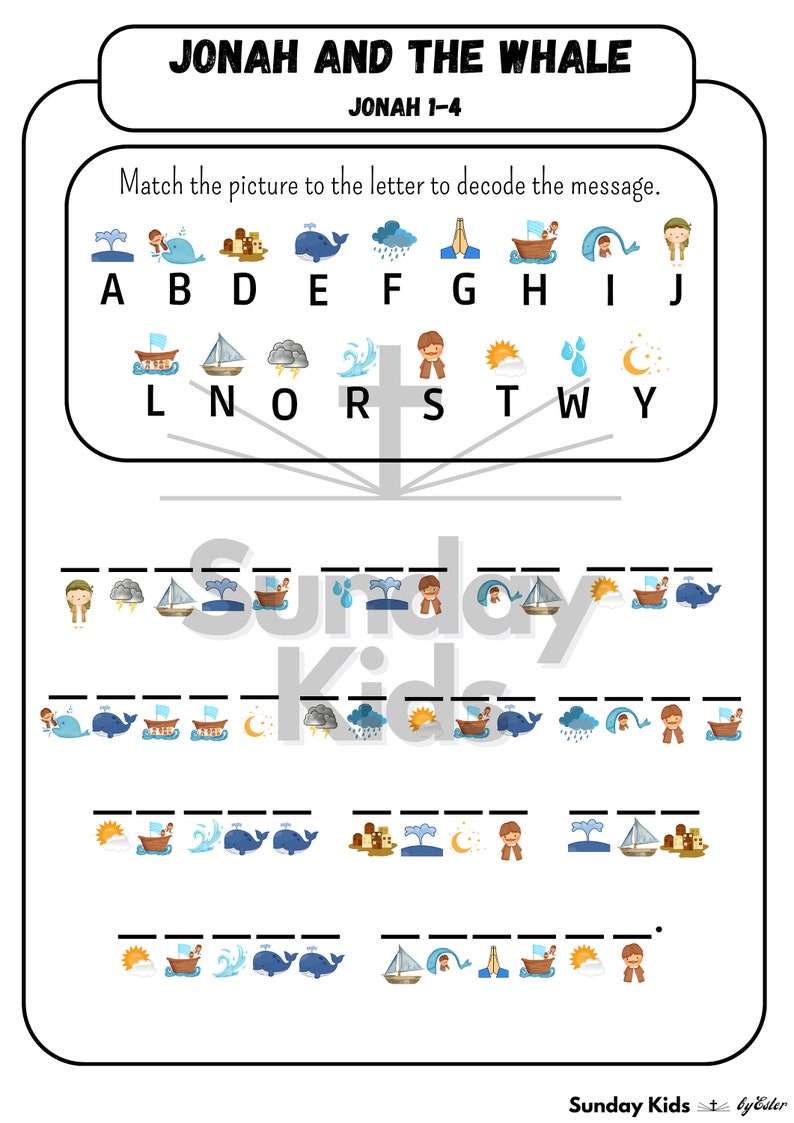 Jonah and the Whale Bible Story I Spy Page ENGLISH Activity Sheet Pack ...