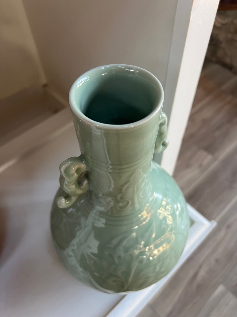 Vintage Chinese Celadon Longquan Vase, Bottle Shaped - Etsy