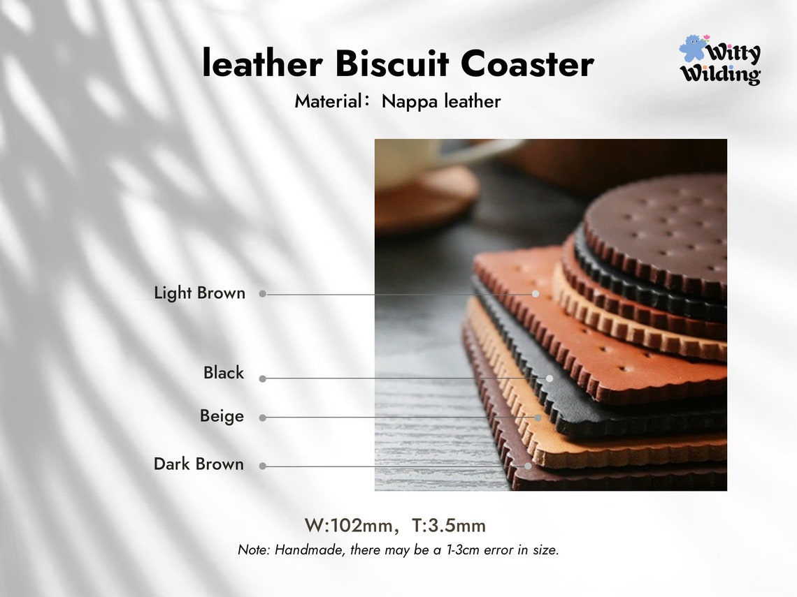 Personalized Leather Biscuit Coaster,cute Leather Drink Coaster,table ...