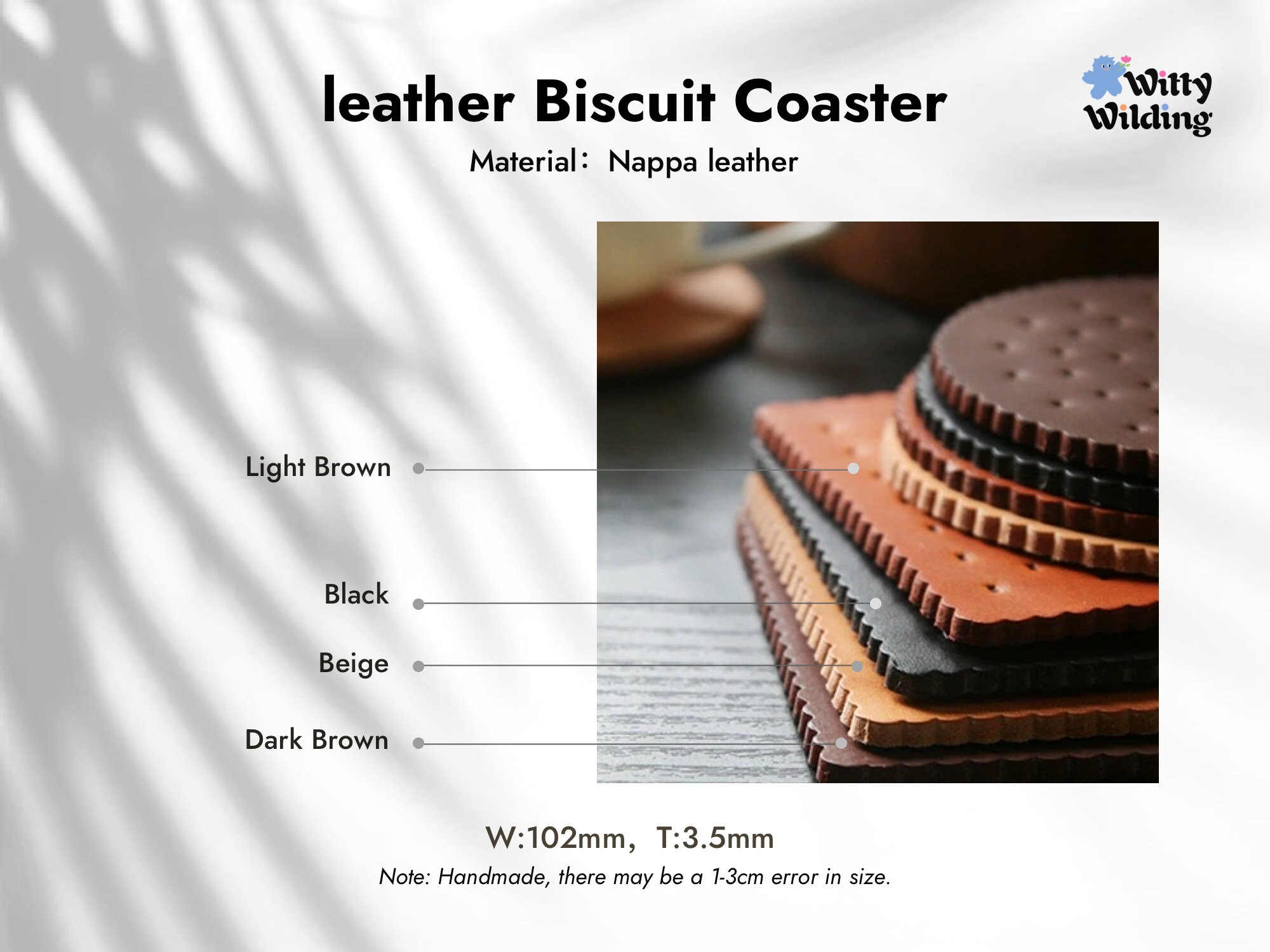 Personalized Leather Biscuit Coaster,cute Leather Drink Coaster,table ...