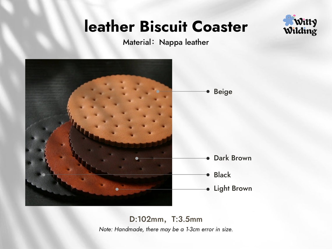 Personalized Leather Biscuit Coaster,cute Leather Drink Coaster,table ...