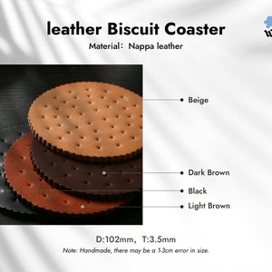 Personalized Leather Biscuit Coaster,cute Leather Drink Coaster,table ...