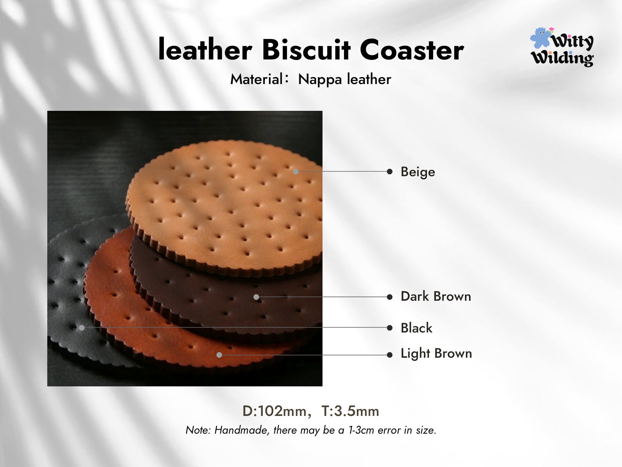 Personalized Leather Biscuit Coaster,cute Leather Drink Coaster,table ...