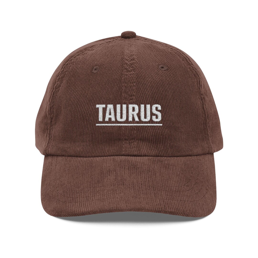 Taurus Embroidered Corduroy Cap | Zodiac Hat - Etsy