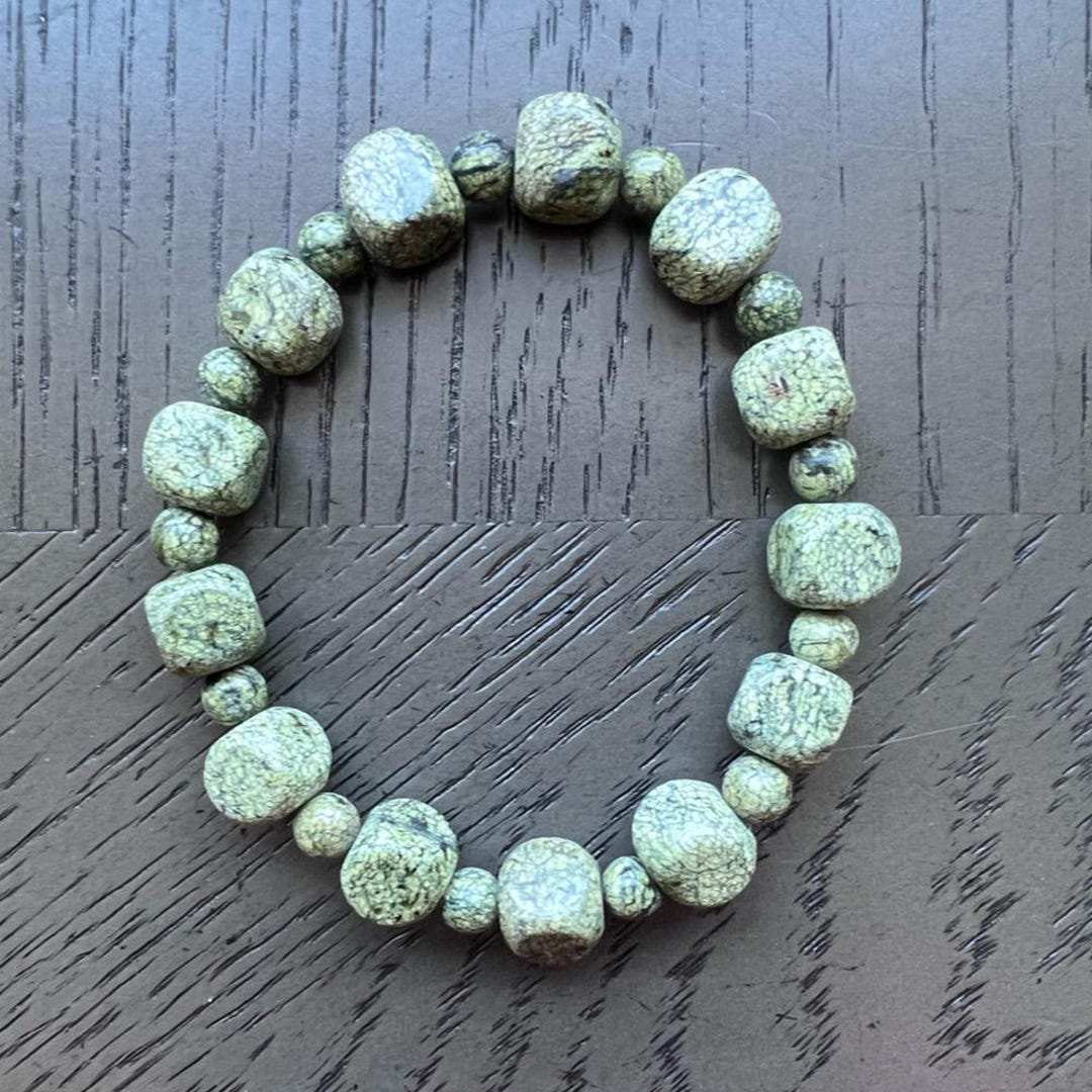 Serpentine Jade Cube Bracelet - Etsy