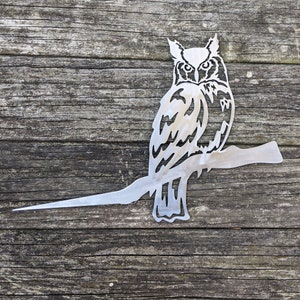 Owl Metal Tree Sign - Outdoor Metal Bird Silhouette - Hammer in Tree or ...