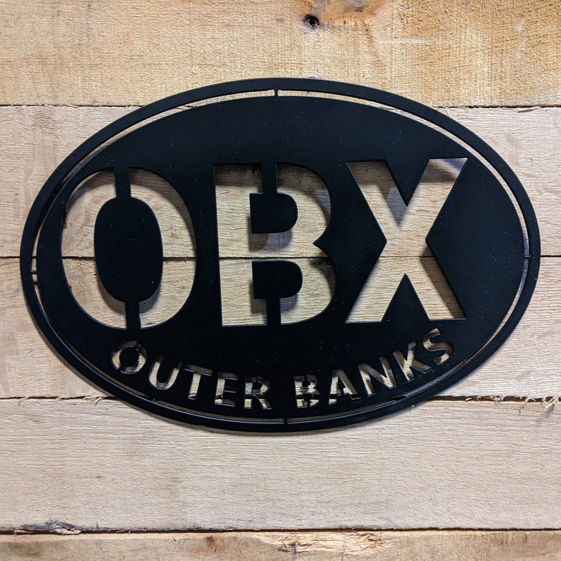 Outer Banks Oval Metal Wall Sign With Rear Mounts OBX North Carolina ...