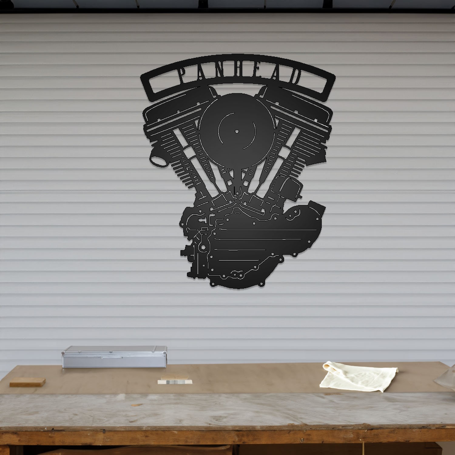Panhead Engine Metal Garage Sign - Gift for Biker & Motorcycle ...