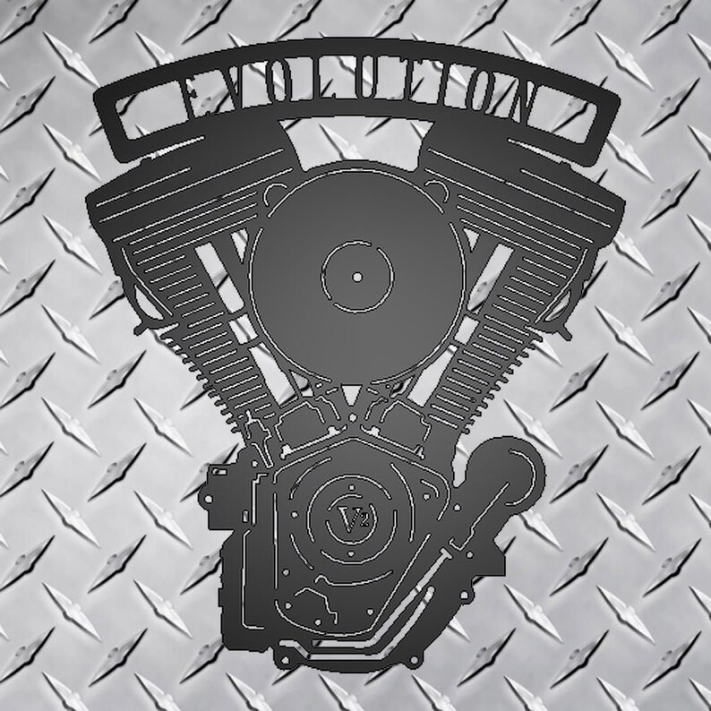 Evolution Engine Metal Garage Sign: Biker Man Cave Decor - Etsy