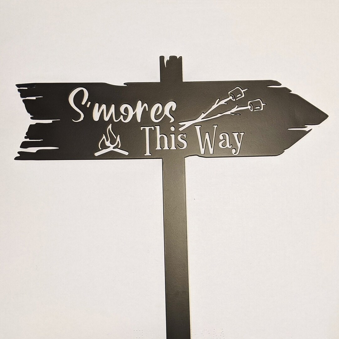 S'mores This Way Arrow Metal Sign With Ground Stake - Outdoor Arrow ...
