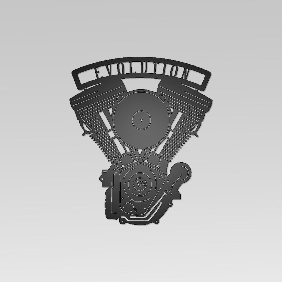 Evolution Engine Metal Garage Sign - Gift for Biker and Motorcycle ...