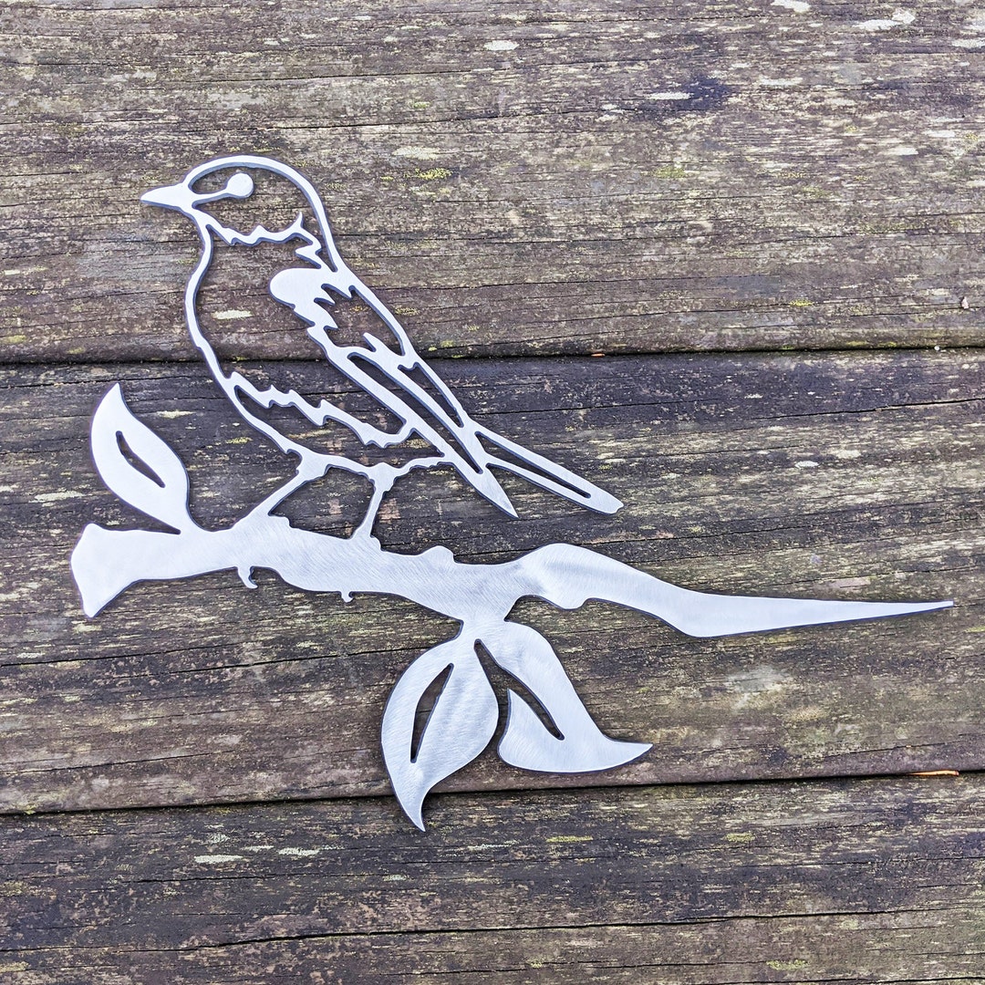 Bluebird Metal Tree Sign: Steel Bird Silhouette, Outdoor Decor - Etsy