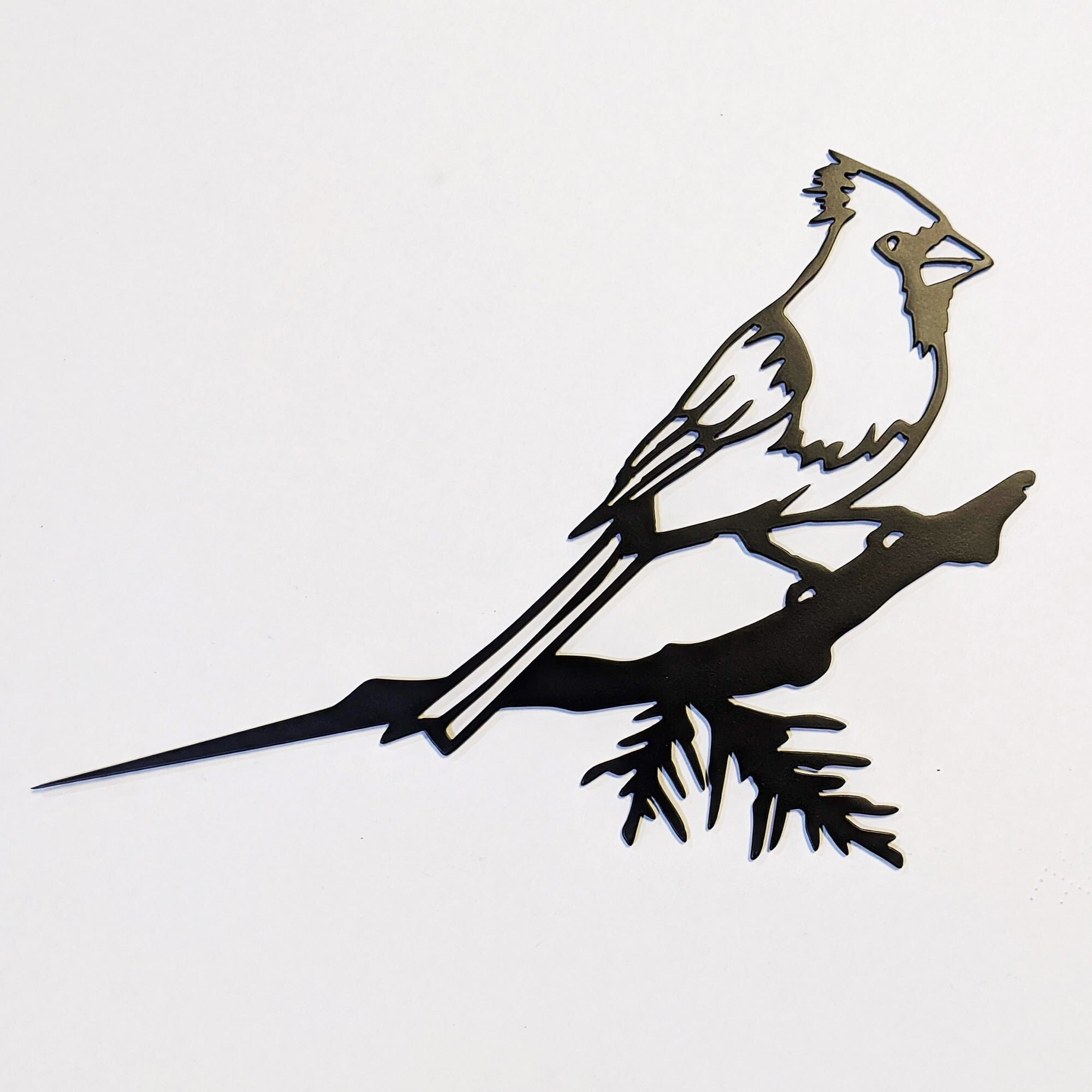 Cardinal Metal Bird Tree Sign: Outdoor Yard Art Decor - Etsy