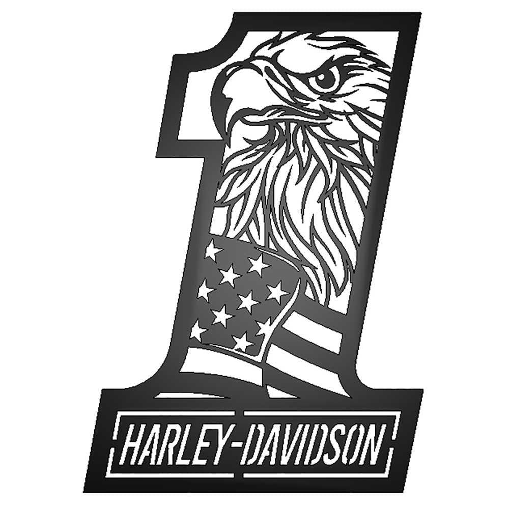 Harley Davidson 1 With Flag and Eagle - Etsy