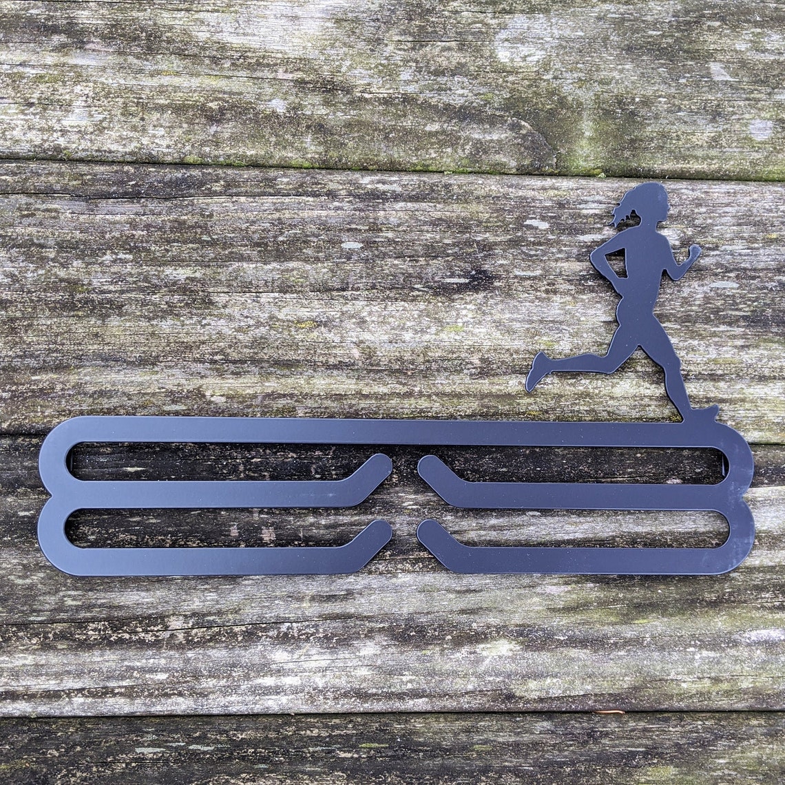 Female Runner Silhouette Medal Rack - Gift for Runner - Steel Runner ...