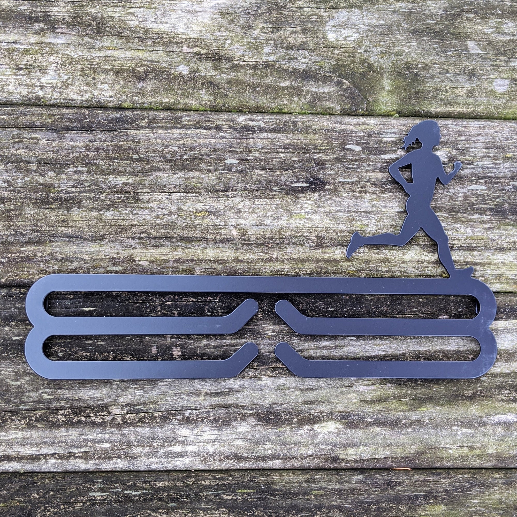 Female Runner Silhouette Medal Rack - Gift for Runner - Steel Runner ...