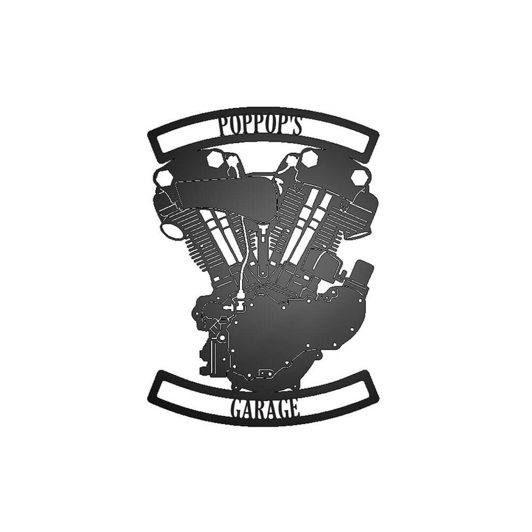 Personalized Knucklehead Engine Metal Garage Sign - Customized Gift for ...