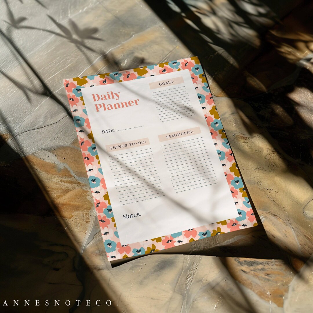 Floral Printable Daily Planner/ Printable Planner/ Productivity - Etsy
