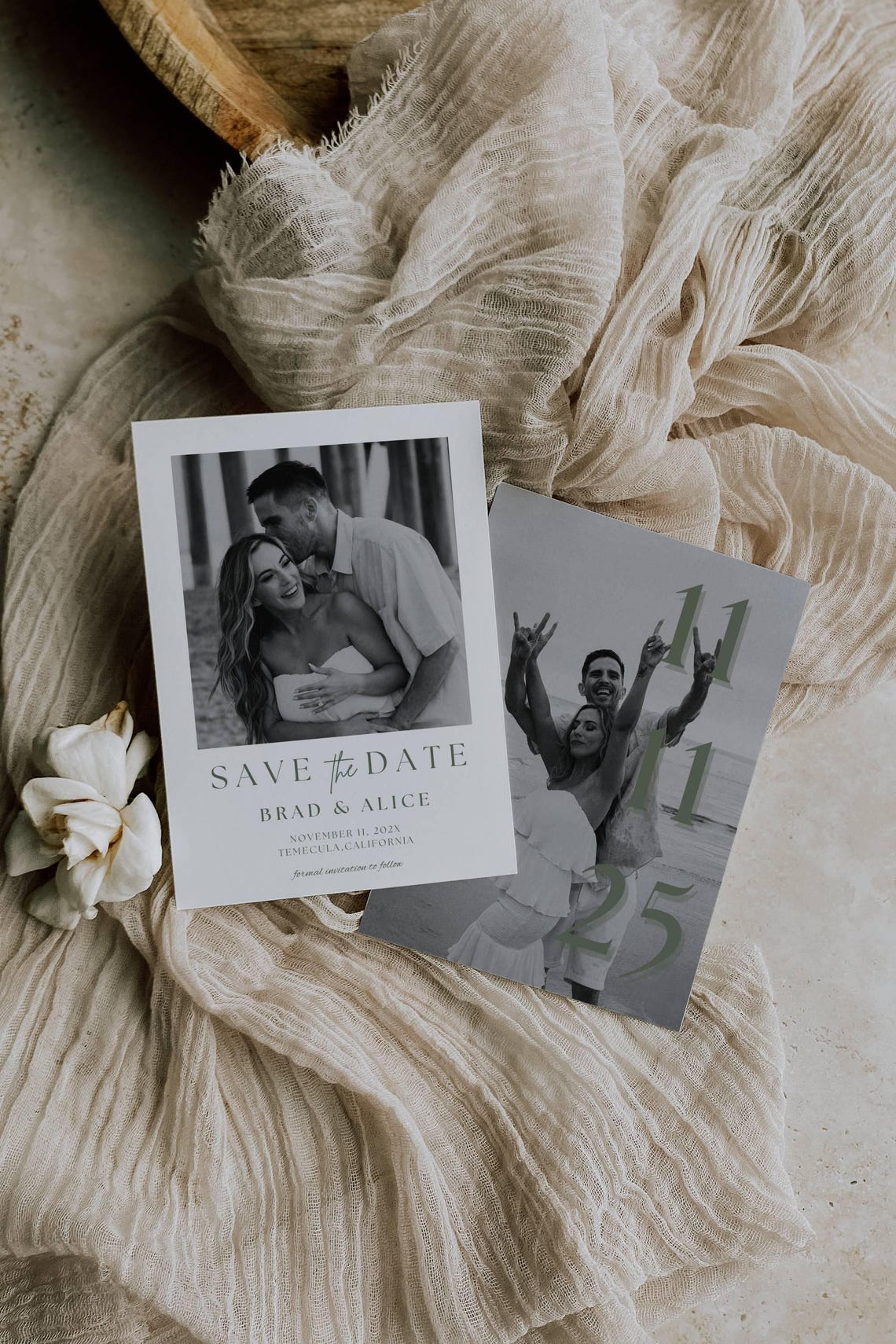 Photo Save the Date, Minimalist Wedding Invite (canva Template) - Etsy