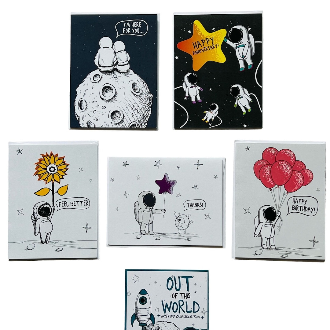Space Greeting Card Collection Out of This World Set of 5 New Cards ...