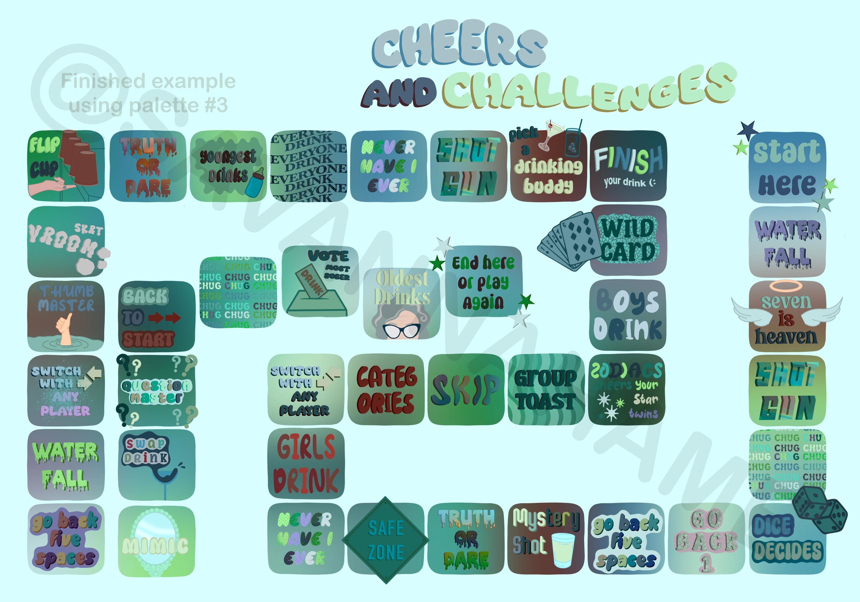 Cheers & Challenges Drinking Game Board - Etsy
