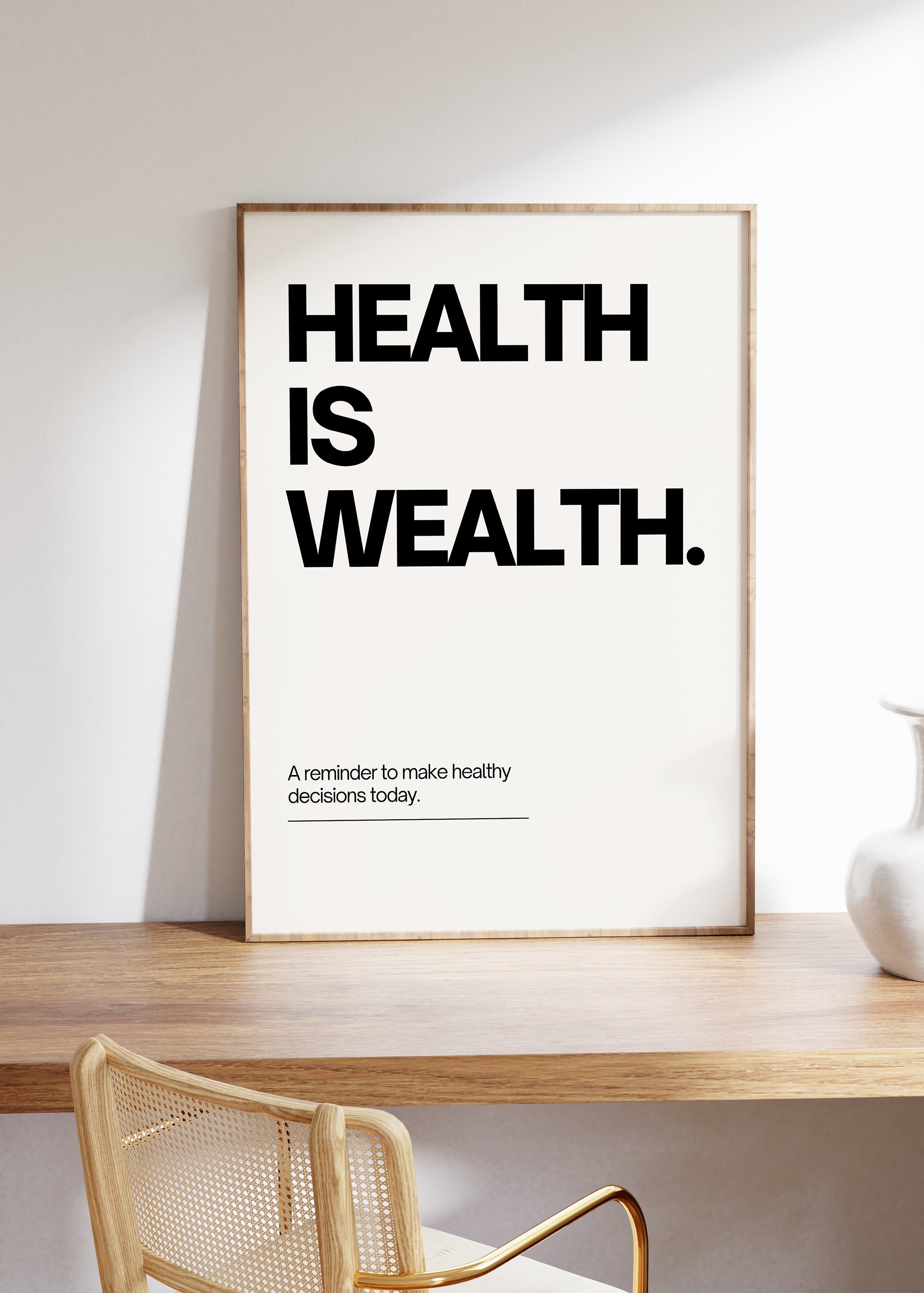 Health is Wealth Poster Healthy Lifestyle Poster Inspirational Quote ...