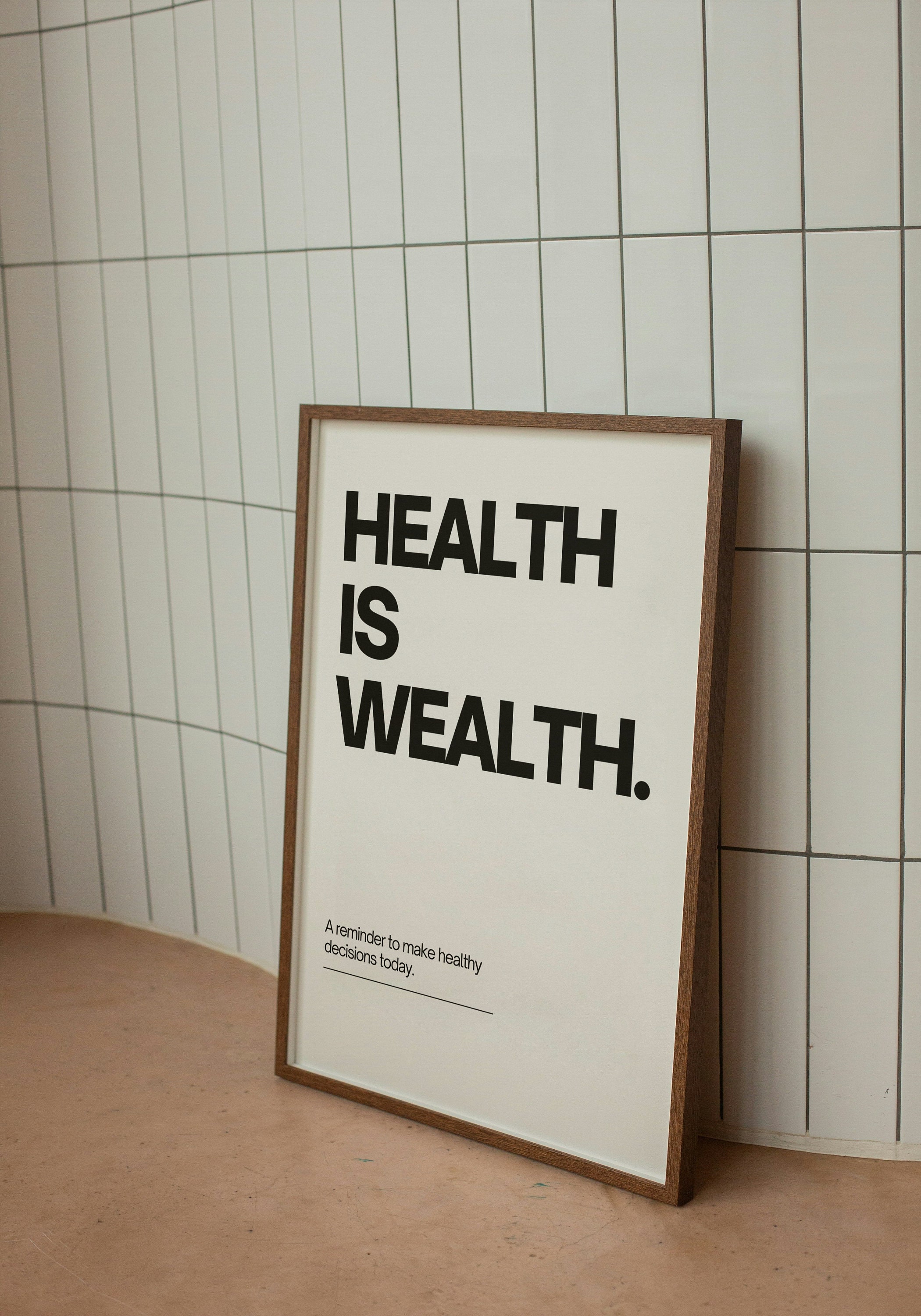 Health is Wealth Poster Healthy Lifestyle Poster Inspirational Quote ...