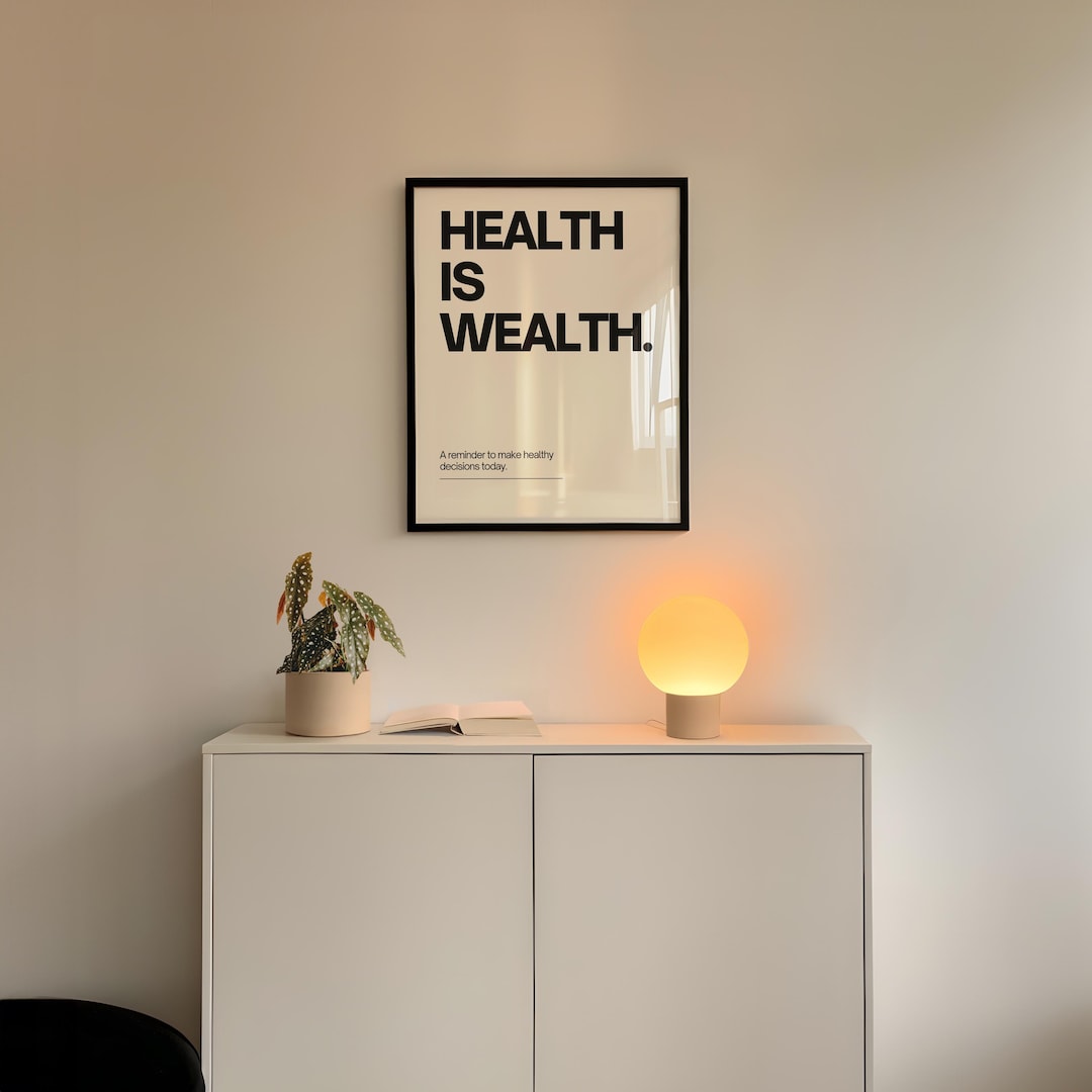 Health is Wealth Framed Poster: Minimalist Affirmation Art - Etsy