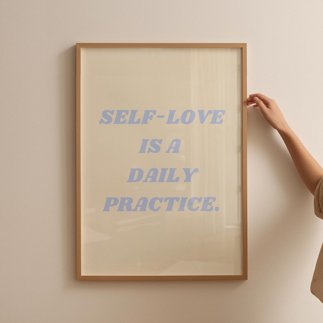 Self Love Daily Practice Poster: Minimalist Meditation Wall Art ...