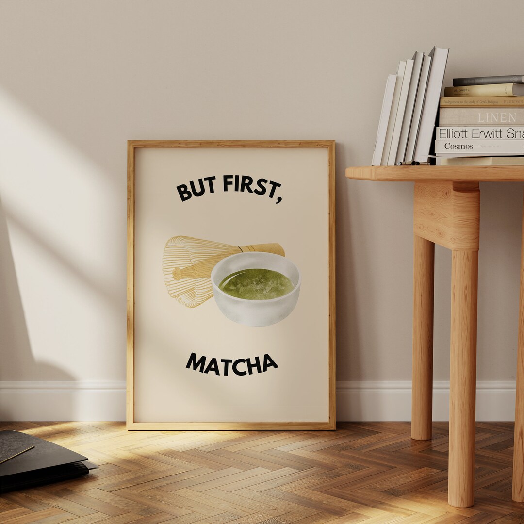 Matcha Latte Poster Minimalist Wall Print Retro Kitchen Wall Decor ...