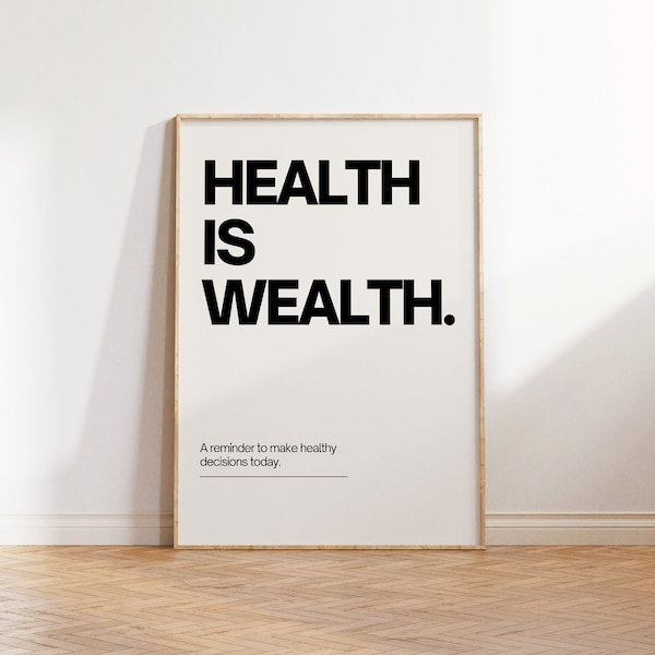 Health is Wealth Poster - Etsy