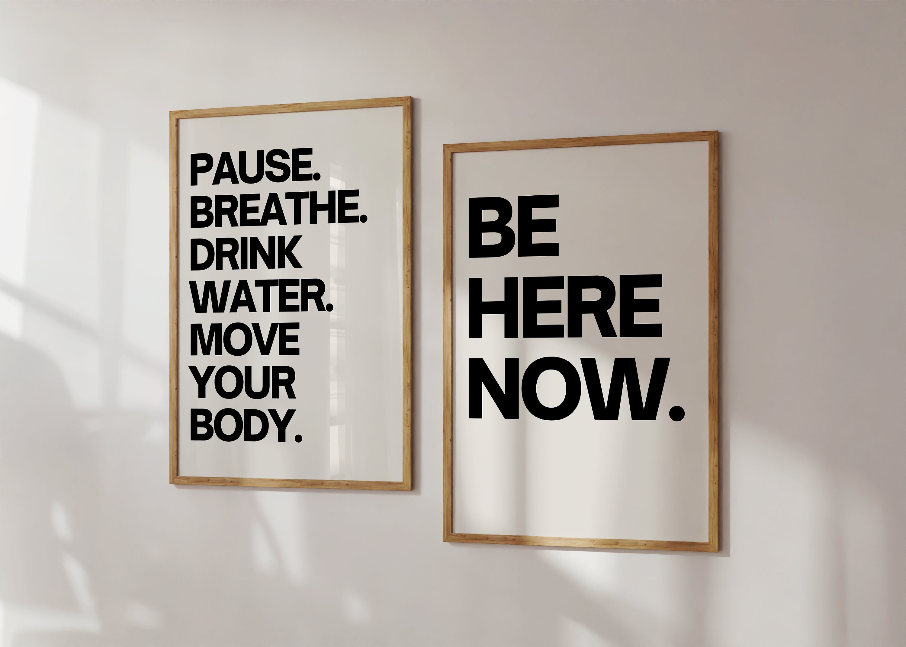 Motivational Poster Pause Breathe Drink Water Move Your Body Digital ...