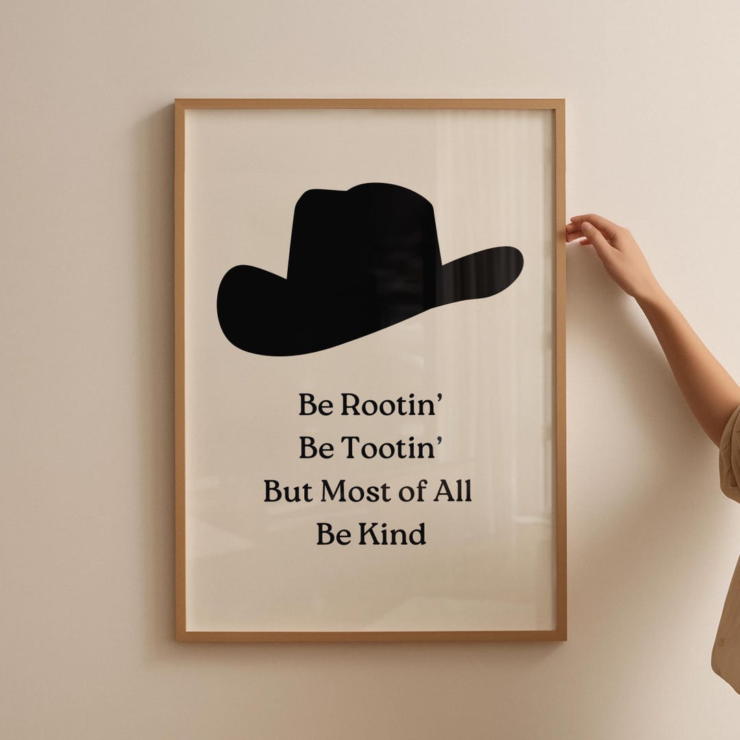 Western Cowboy Poster: Be Kind - Rustic Wall Art Print (digital ...