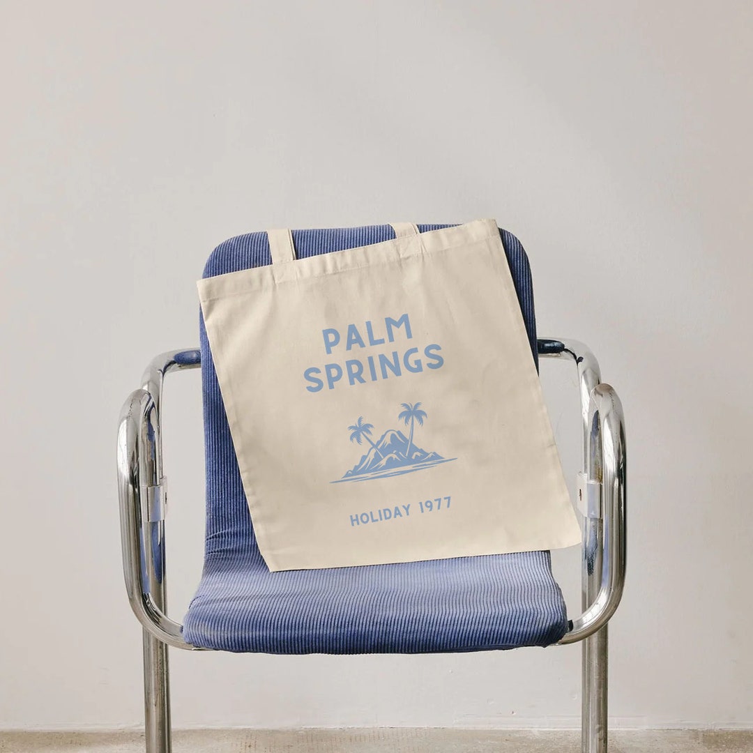 Palm Springs Tote Bag Retro Travel Bag Famers Market Tote Bag Everyday ...