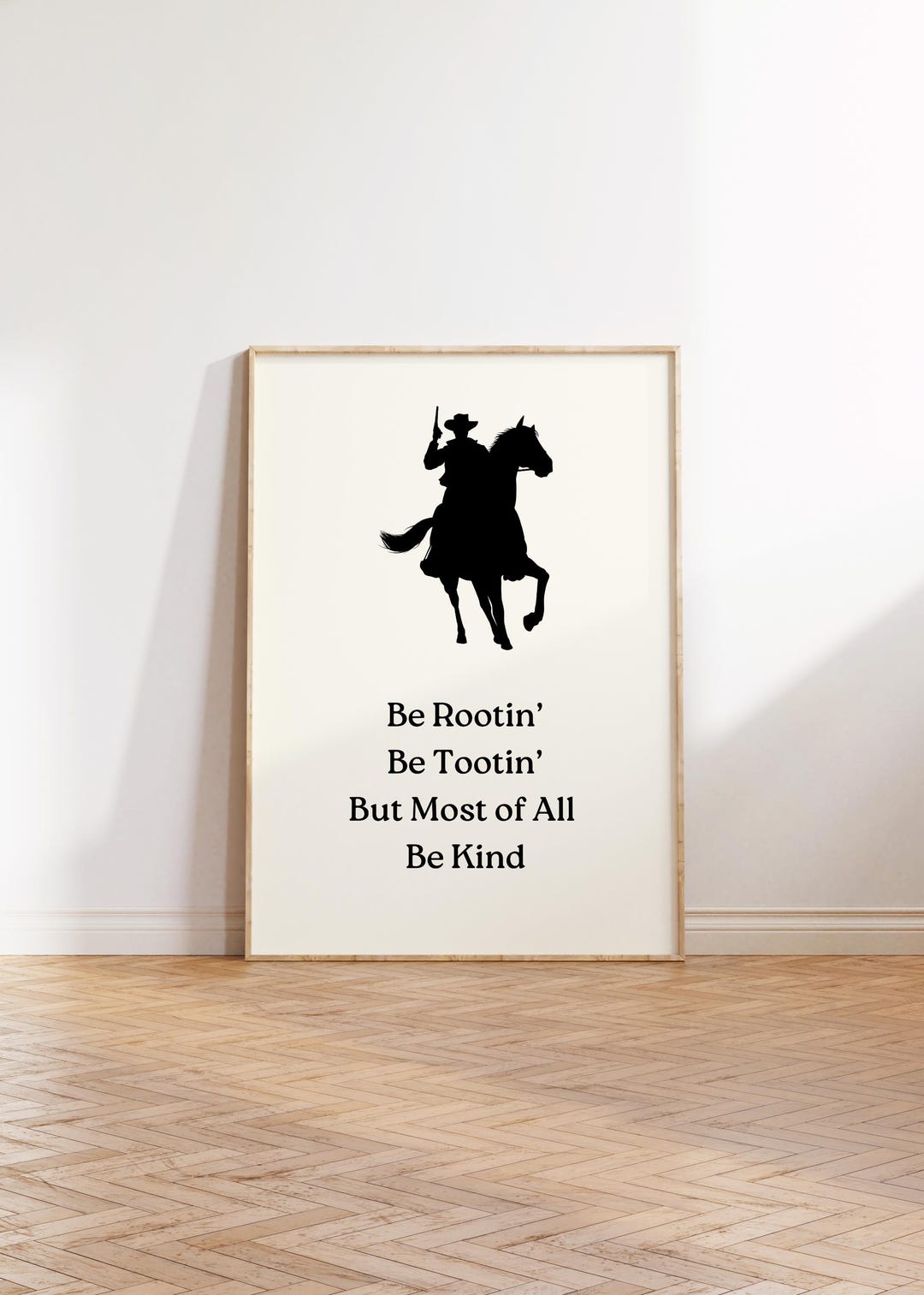 Western Cowboy Poster: Be Kind - Rustic Wall Art Print - Etsy