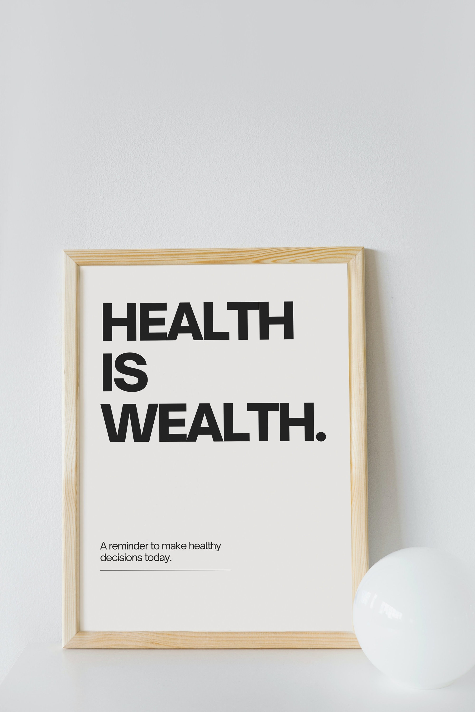 Health is Wealth Poster Healthy Lifestyle Poster Inspirational Quote ...