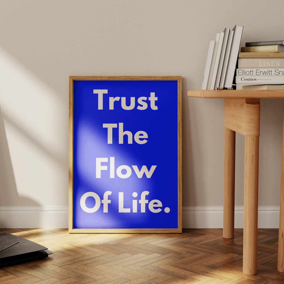 Mindfulness Poster Trust the Flow Wall Art Minimalist Flow of Life Poster Digital Download ...