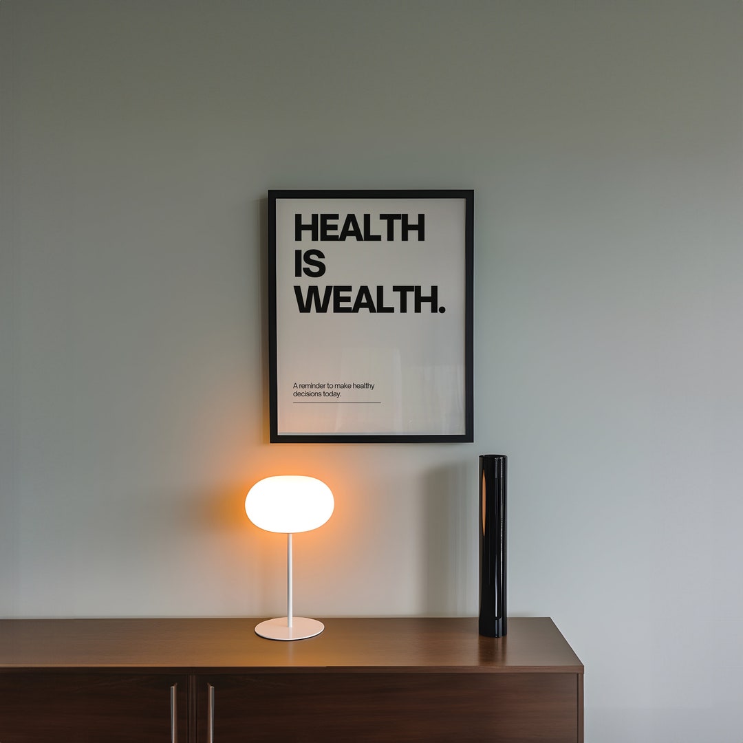 Health is Wealth Poster Framed Motivation Poster Affirmation Print ...