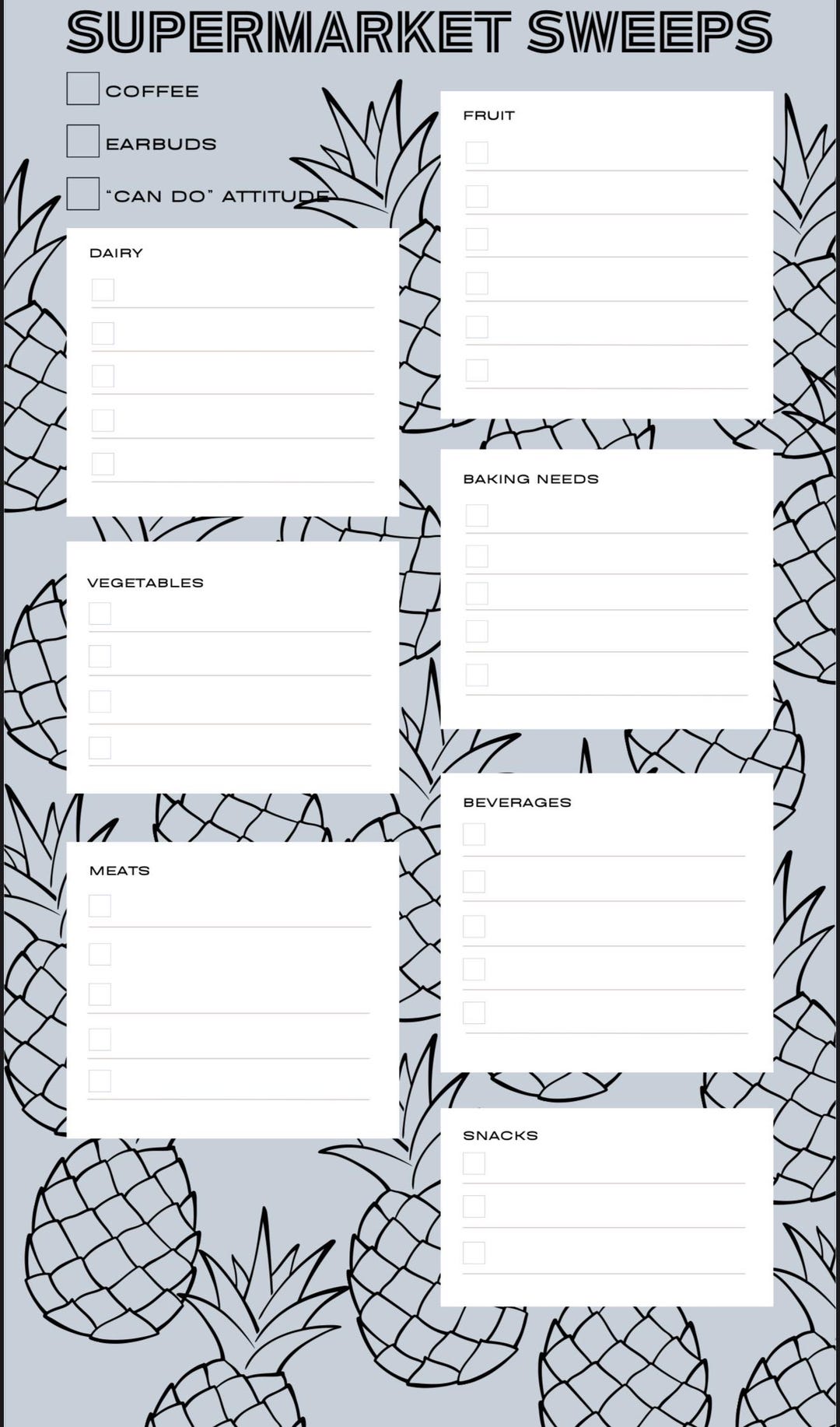 SUPERMARKET LIST - Etsy