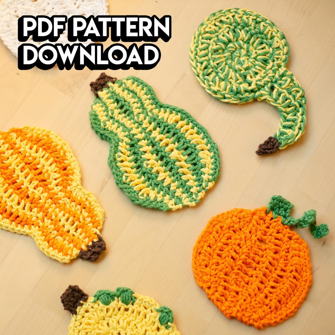 Ugly Gourd Crochet Coaster PDF Pattern Download - Etsy