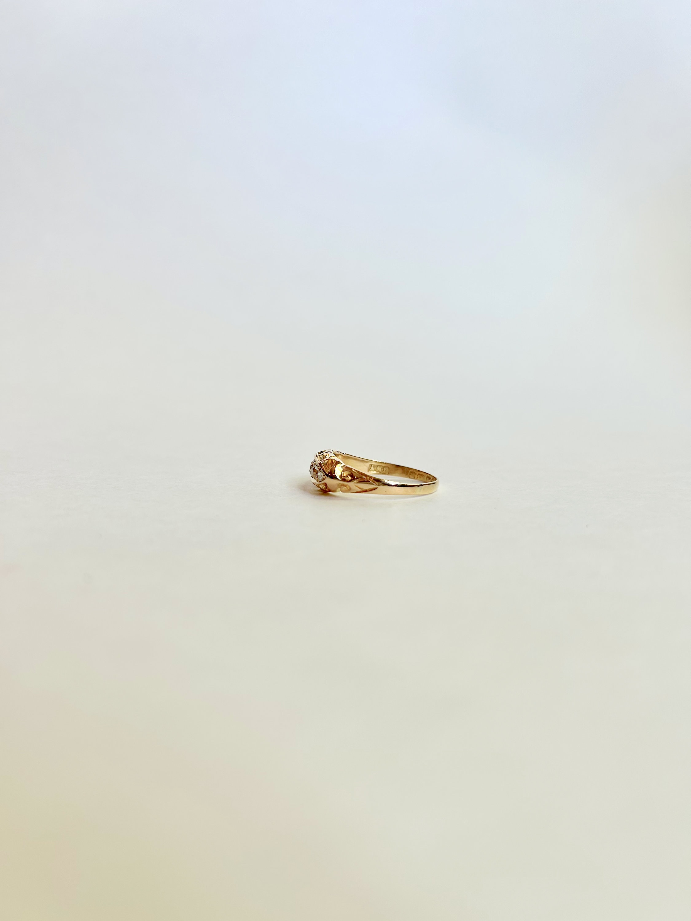 Antique Edwardian 18k Diamond Boat Ring - Etsy