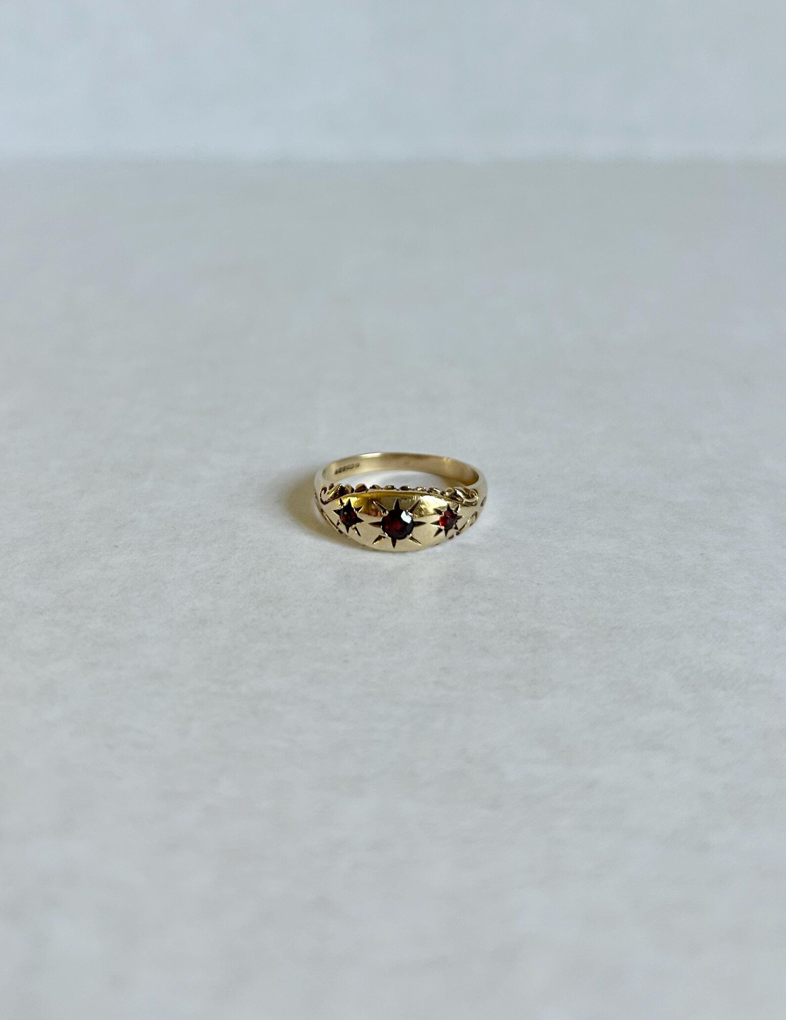 Vintage Gold and Garnet Gypsy Star Ring - Etsy