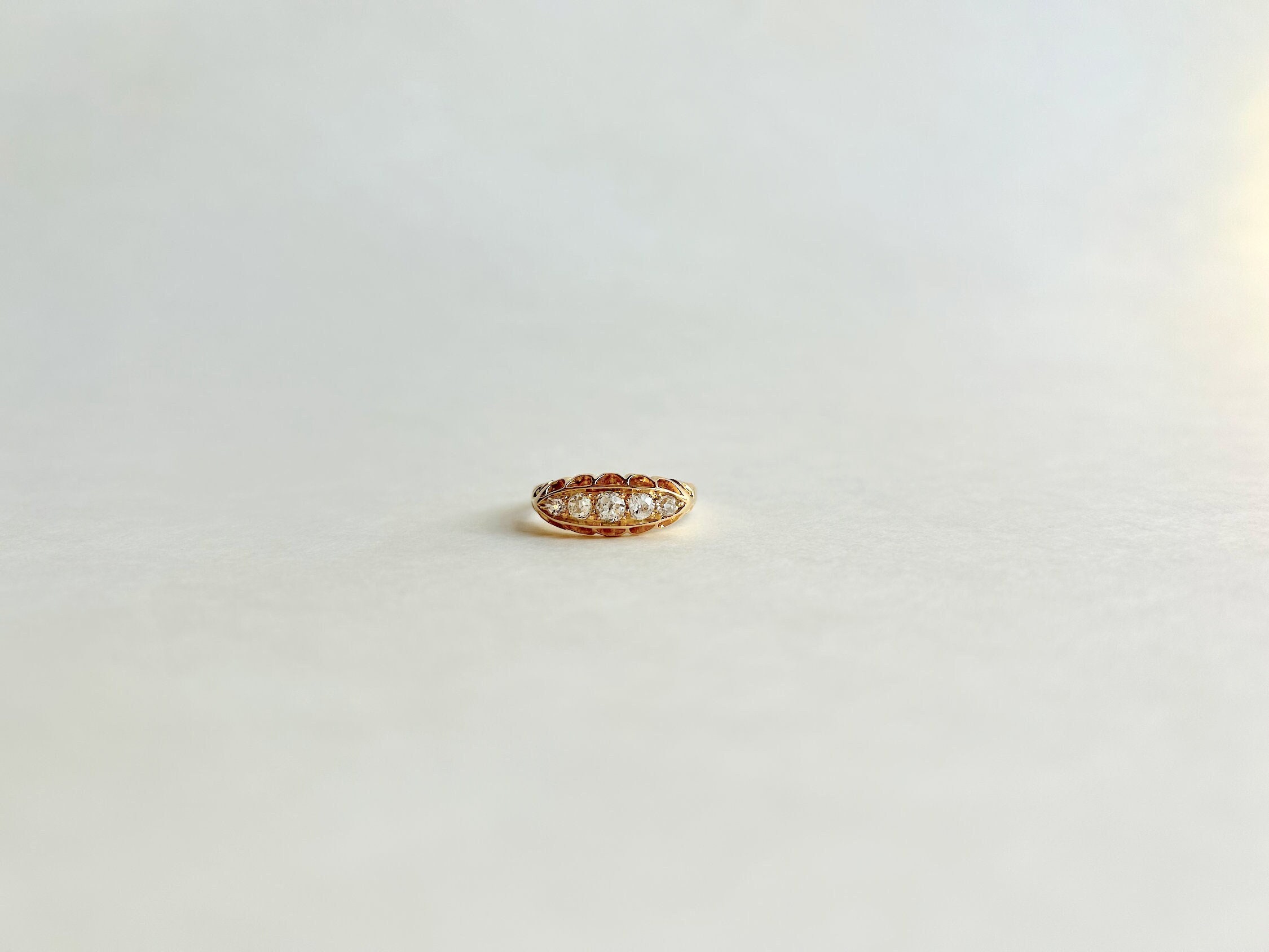 Antique Edwardian 18k Diamond Boat Ring - Etsy