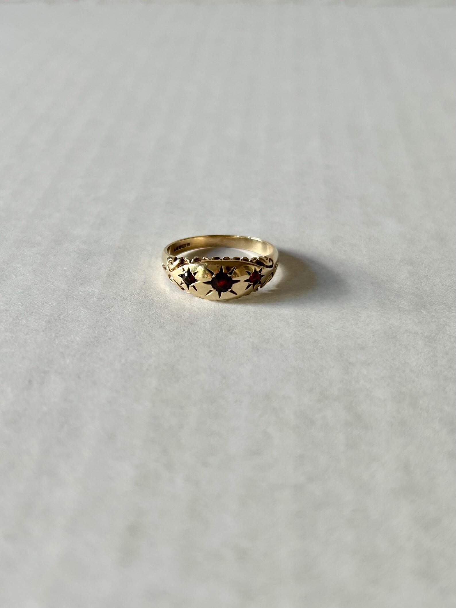 Vintage Gold and Garnet Gypsy Star Ring - Etsy