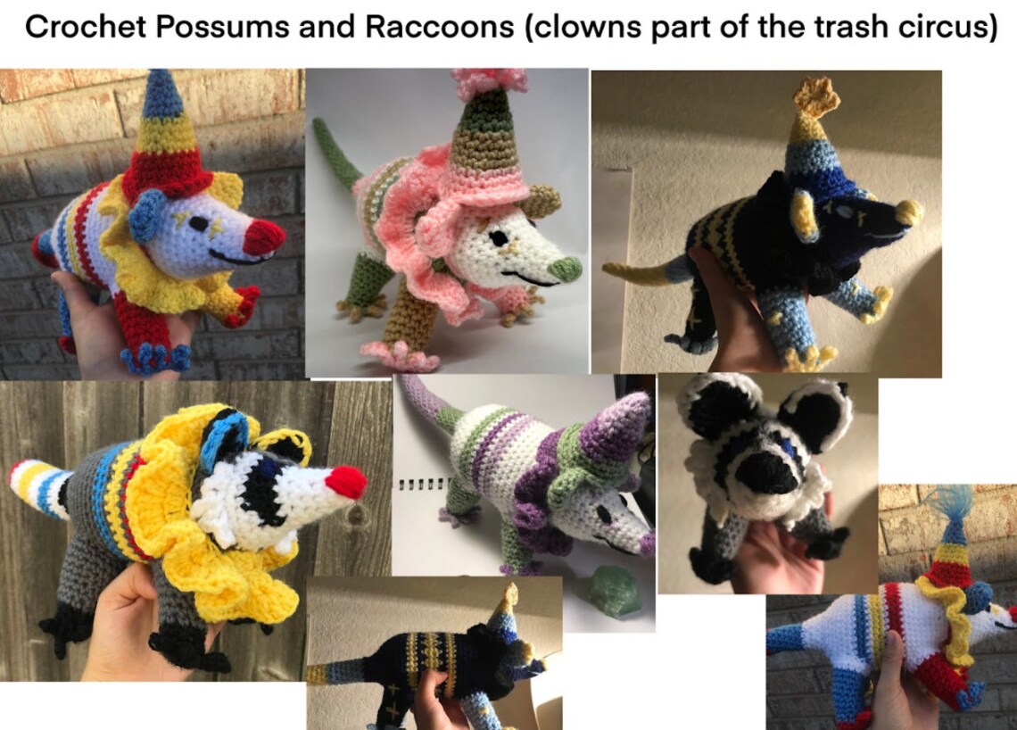 Custom Crochet Clown Possum - Etsy