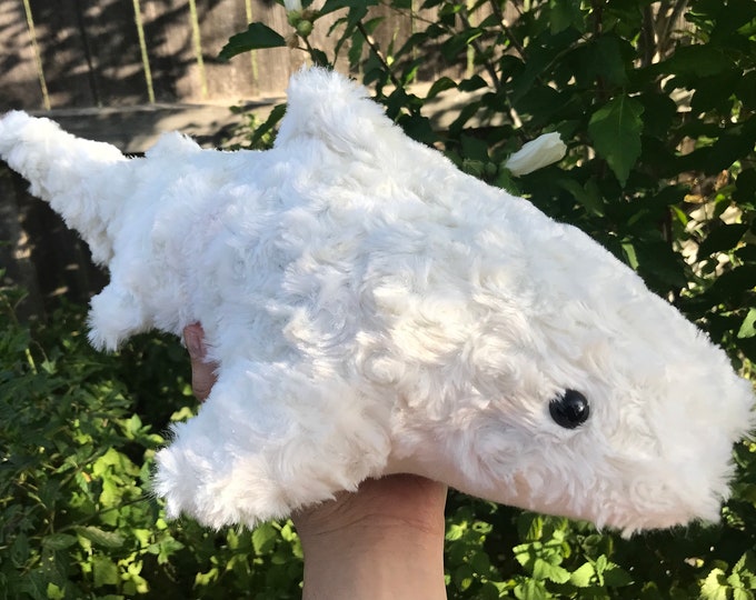 Curly Fluffy White Shark Plush - Etsy