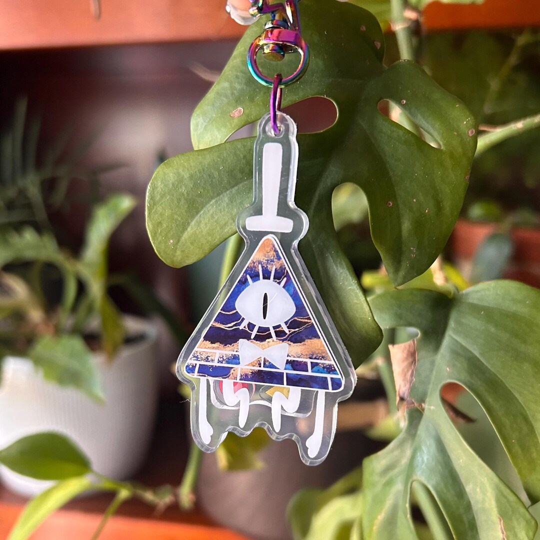 Bill Cipher “flatlands” Shaker Keychain Gravity Falls - Etsy