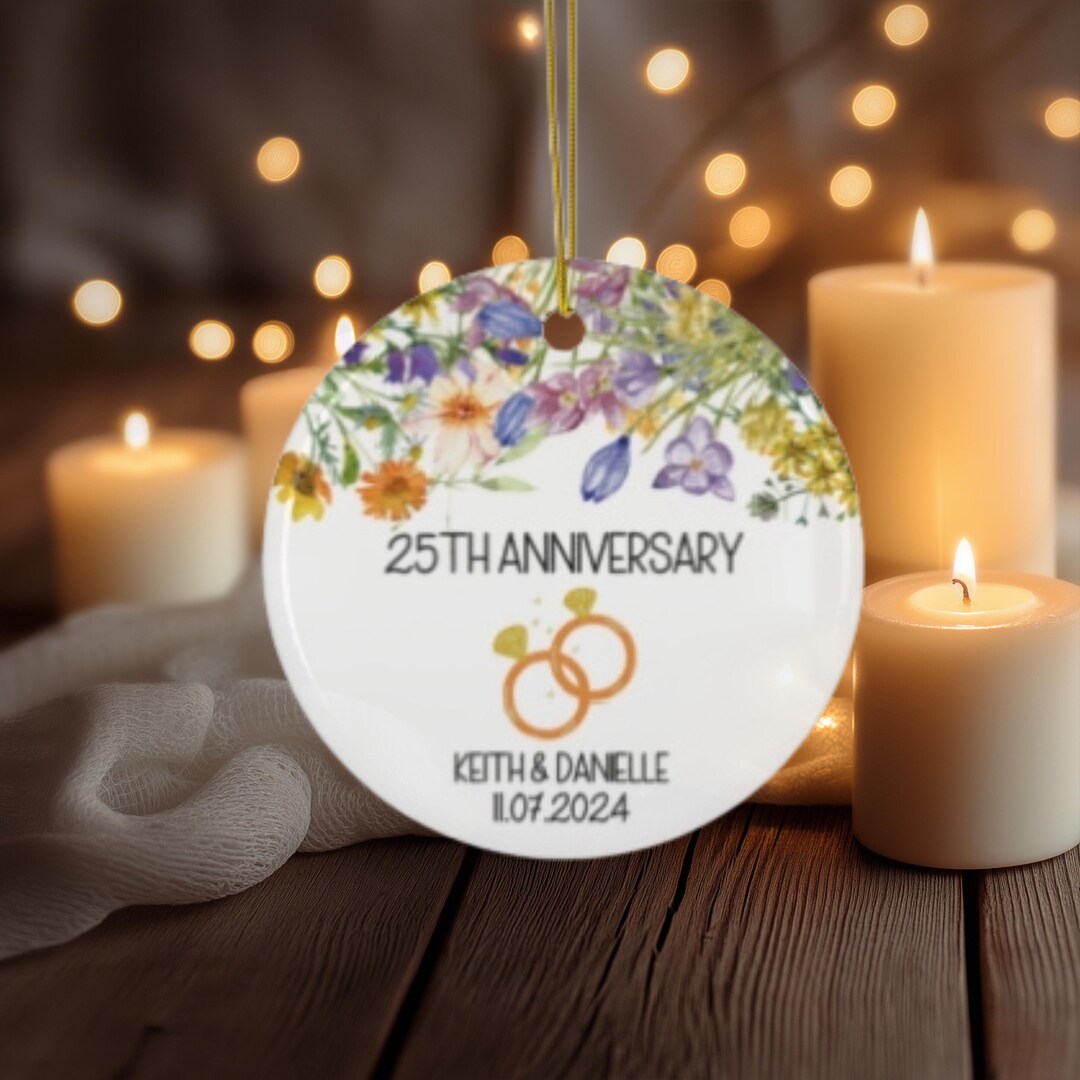 Personalized Anniversary Ornament, Custom First Anniversary Gift for ...