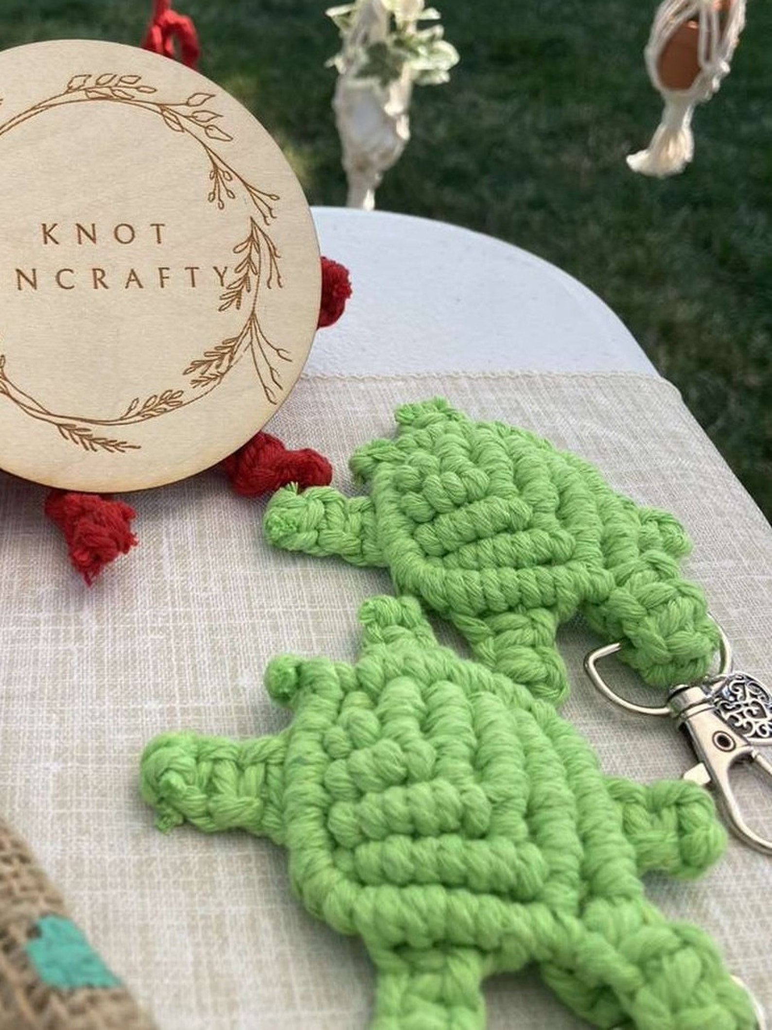 Handmade Macrame Fidget Turtle Keychain With Heart Charm - Etsy